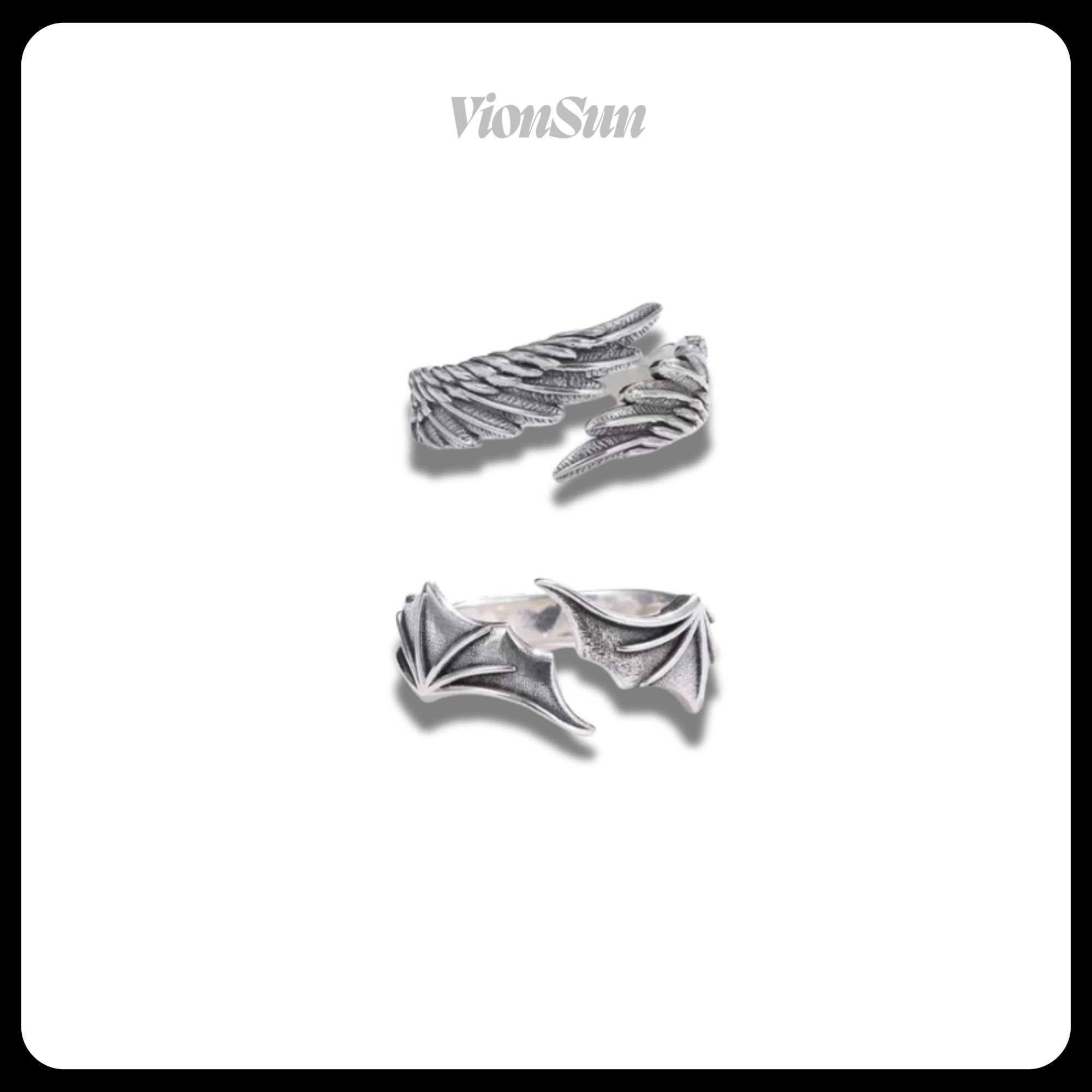 DIZ Adjustable Wing & Dragon Ring Set – Fantasy-Inspired Jewelry – VIONSUN